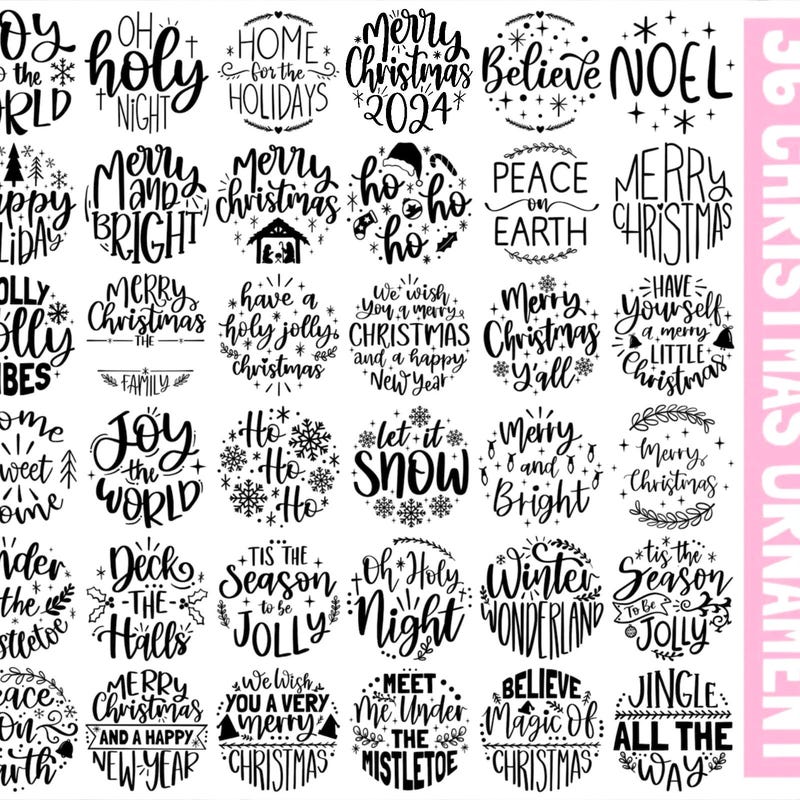 Christmas Ornament Circle Decal Svg - Etsy