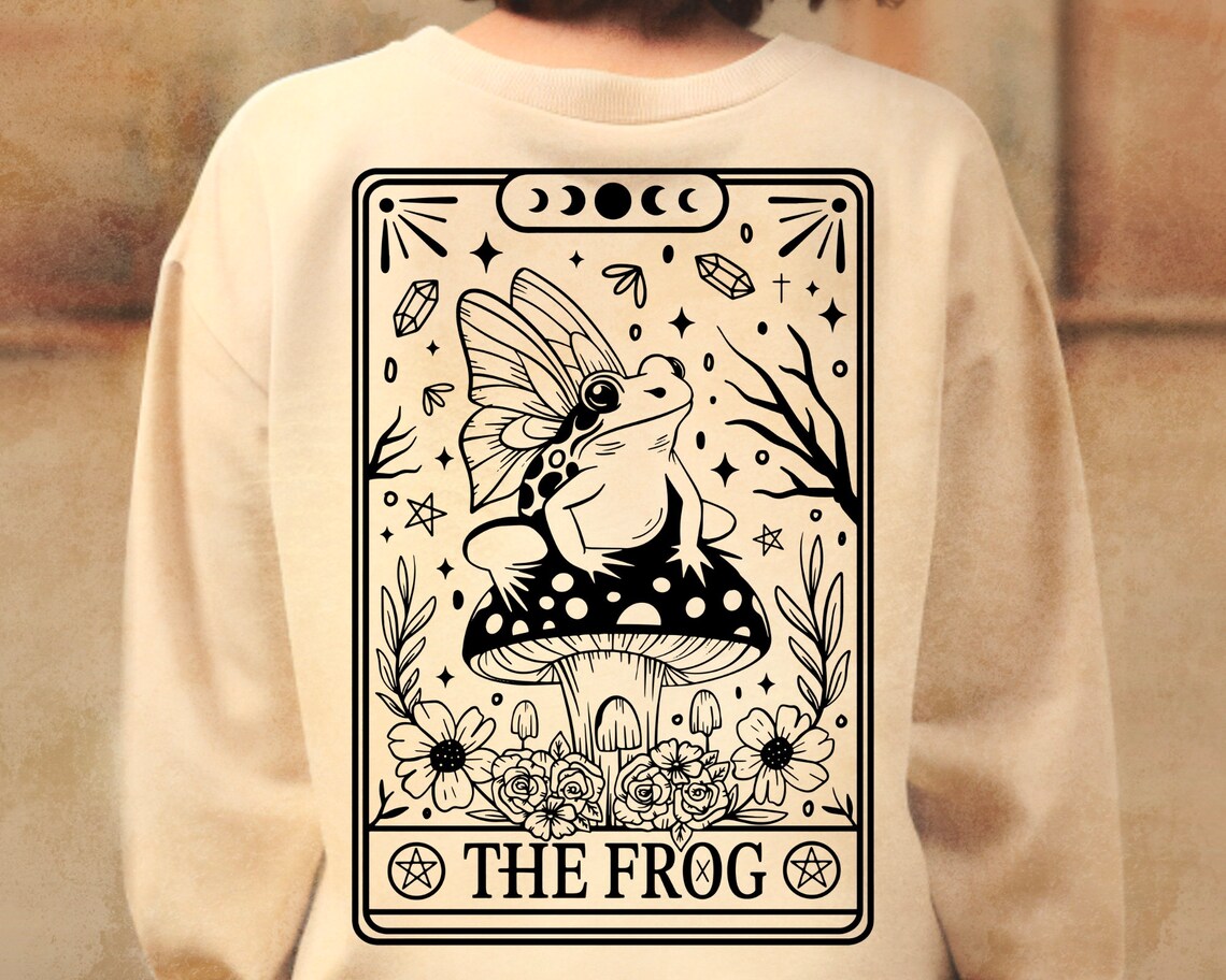The Frog Tarot Cards SVG, Tarot Cards Svg, Skeleton Png, Funny Tarot ...