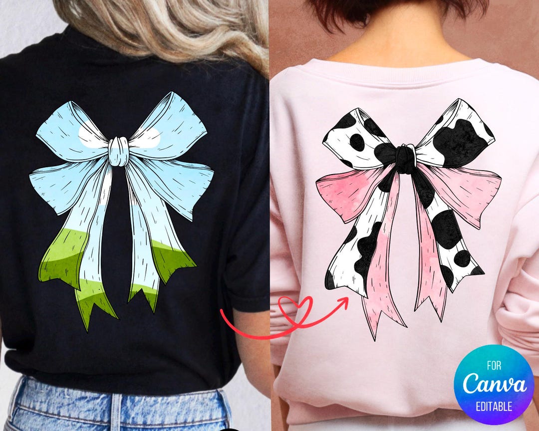 Trendy Bows & Ribbons Canva Frame Template, Coquette Style Girly Hair ...