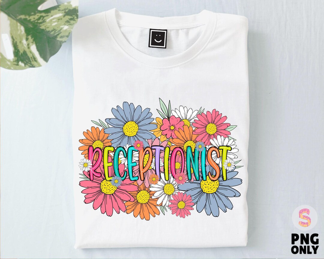 Retro Receptionist Png, Wild Flowers Receptionist Png, Receptionist ...