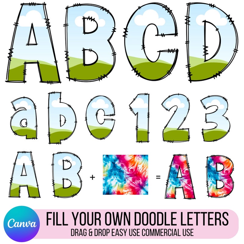 Doodle Letters - Etsy