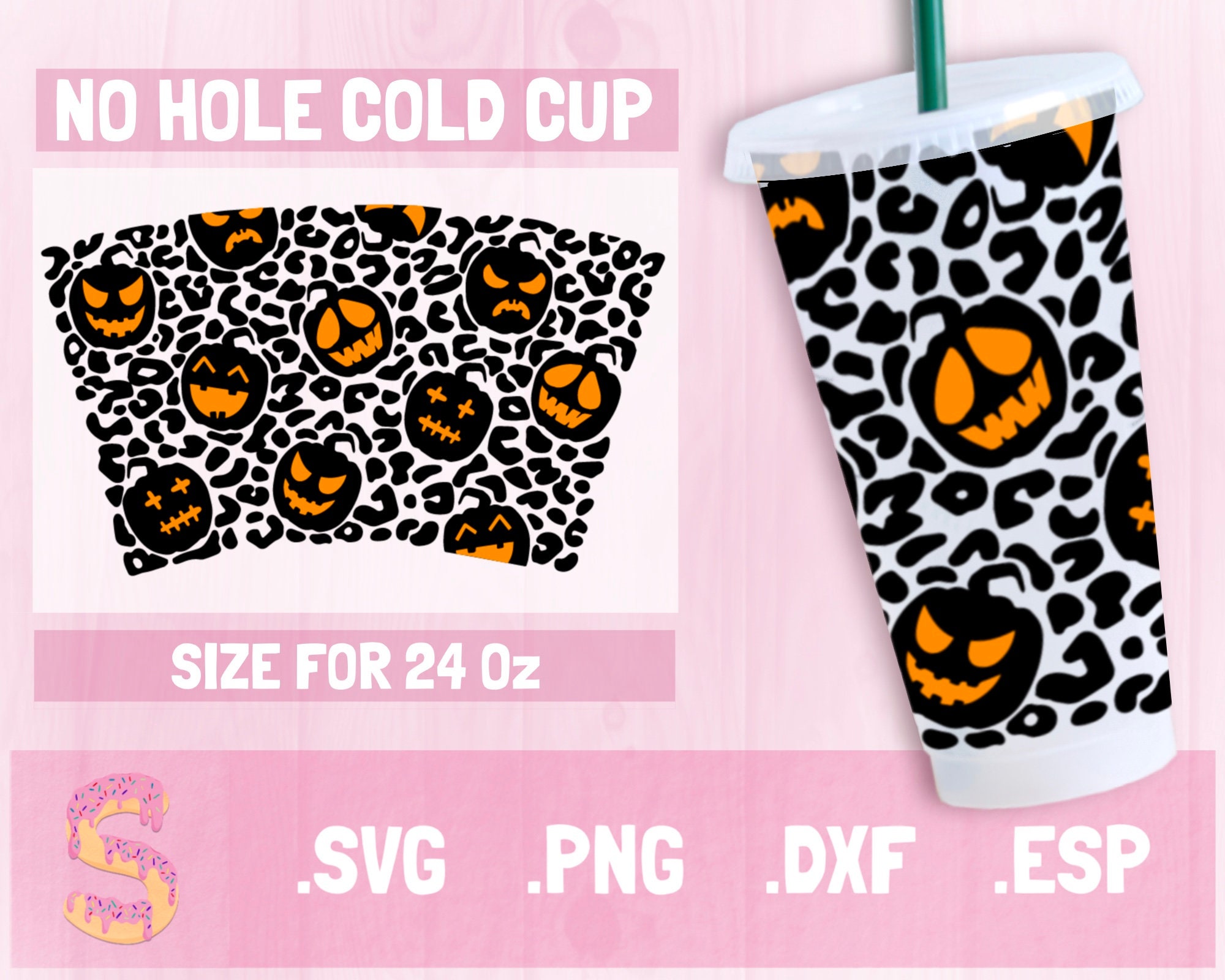 Halloween No Hole and With Hole Cup Wrap Svg Bundle Halloween - Etsy