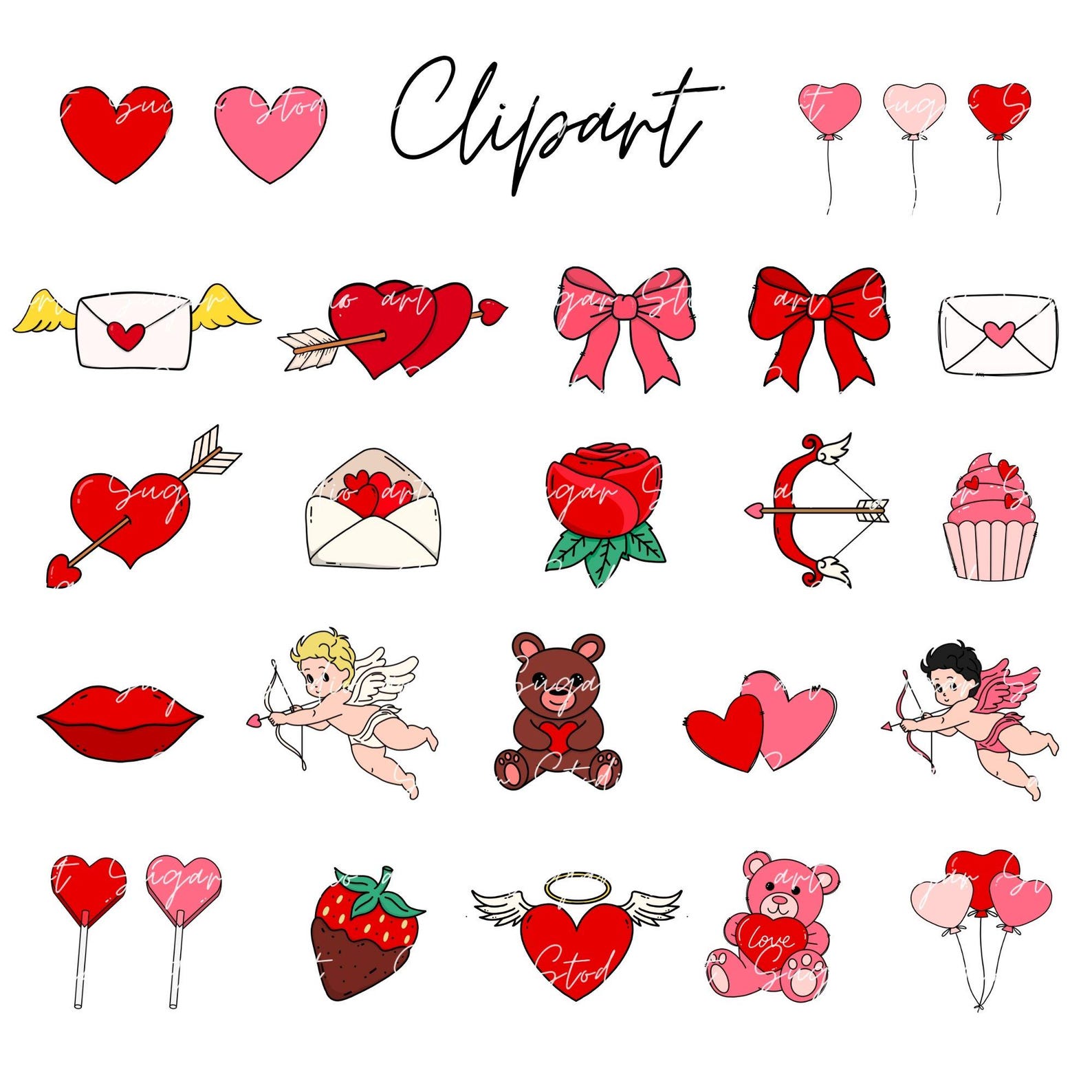 Valentine Doodle Letters V3, Valentines Alphabet PNG, Valentines Day ...