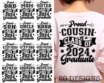 Proud Graduate 2024 SVG Bundle, Graduation Svg PNG, Senior 2024 Svg ...
