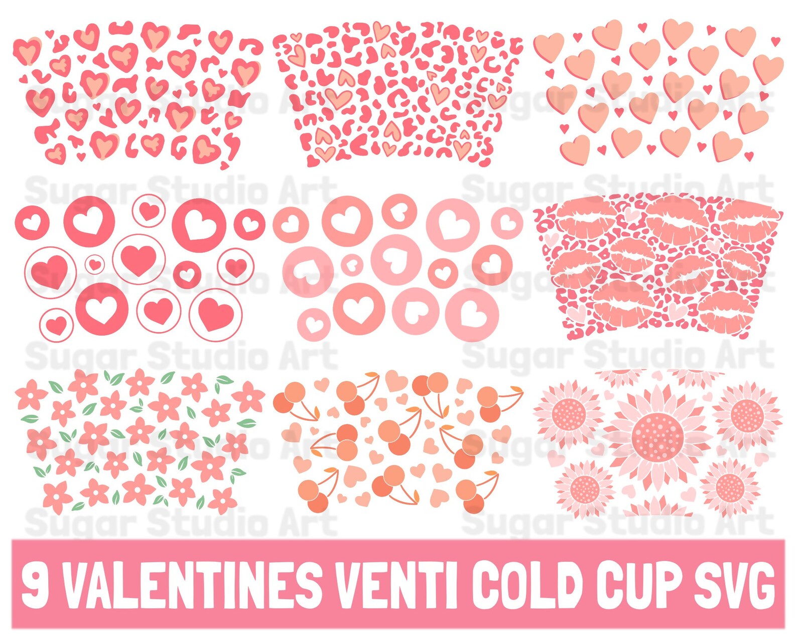 Cup Wrap Svg Bundle Valentines SVG Coffee Wrap Heart Svg - Etsy