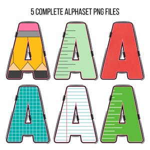 School Teacher Doodle Alphabet Bundle, Teacher PNG Letters, Numbers ...