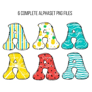 Summer Alphabet Letters PNG Bundle, Summer Clipart Png, Beach Doodle ...