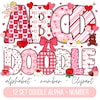 Pink Hearts Alphabet - Cute Themed Alphabet PNG - Heart Alphabet ...