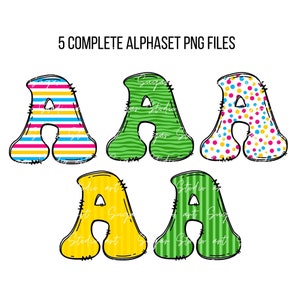Fiesta Doodle Alphabet Bundle, Fiesta PNG Letters, Numbers ...