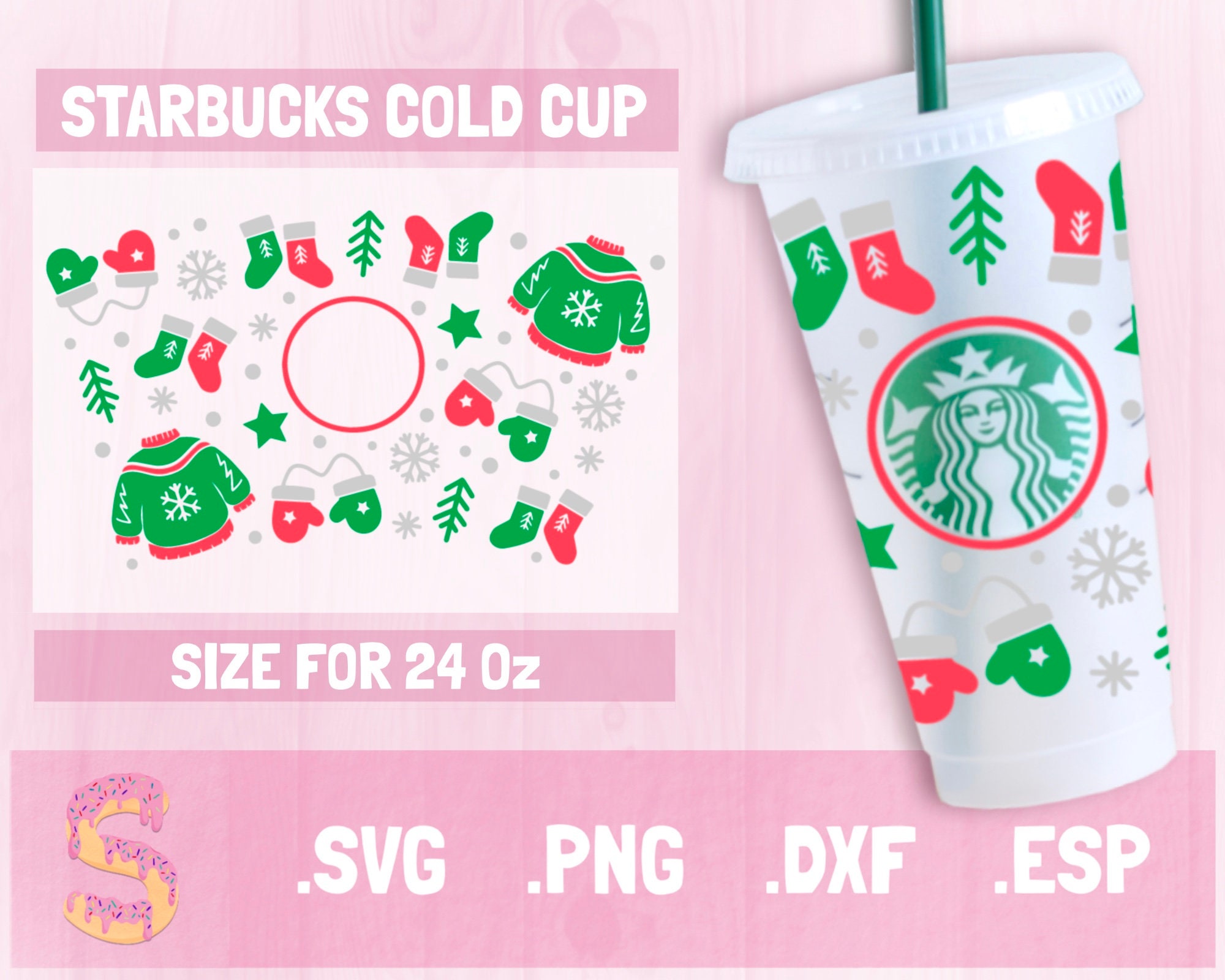 10 Christmas Cup Wrap Svg Bundle, Coffee Wrap Svg, Christmas Svg, Venti ...