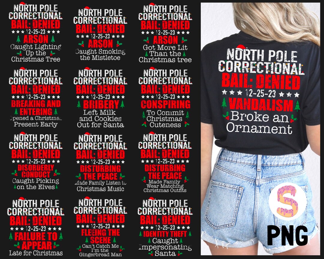 Matching Family Christmas Png, North Pole Correctional, Funny Group ...