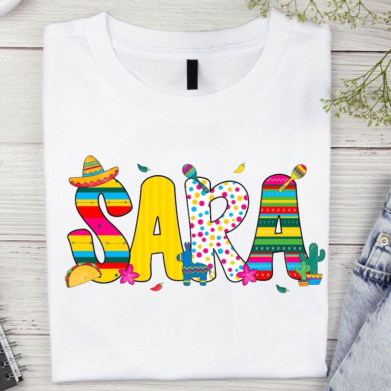 Preppy Fiesta Doodle Alphabet Bundle, Fiesta PNG Letters, Numbers ...