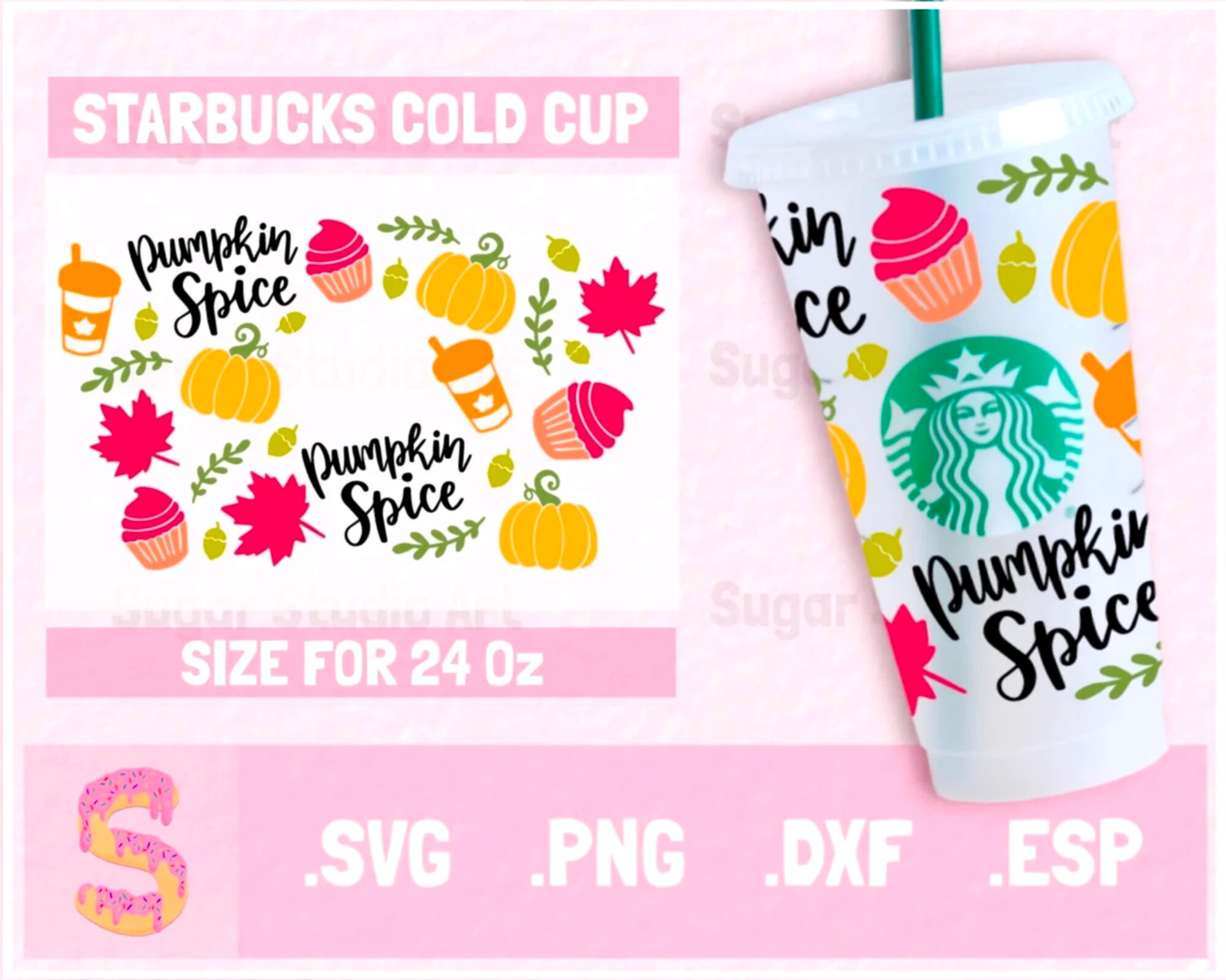 Autumn No Hole SVG, Fall Cup Wrap Svg, No Hole Venti Cold Cups Wrap for ...