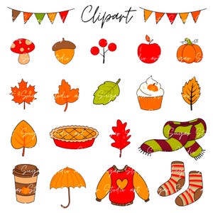 Thanksgiving Doodle Alphabet Bundle, Autumn PNG Letters, Numbers ...