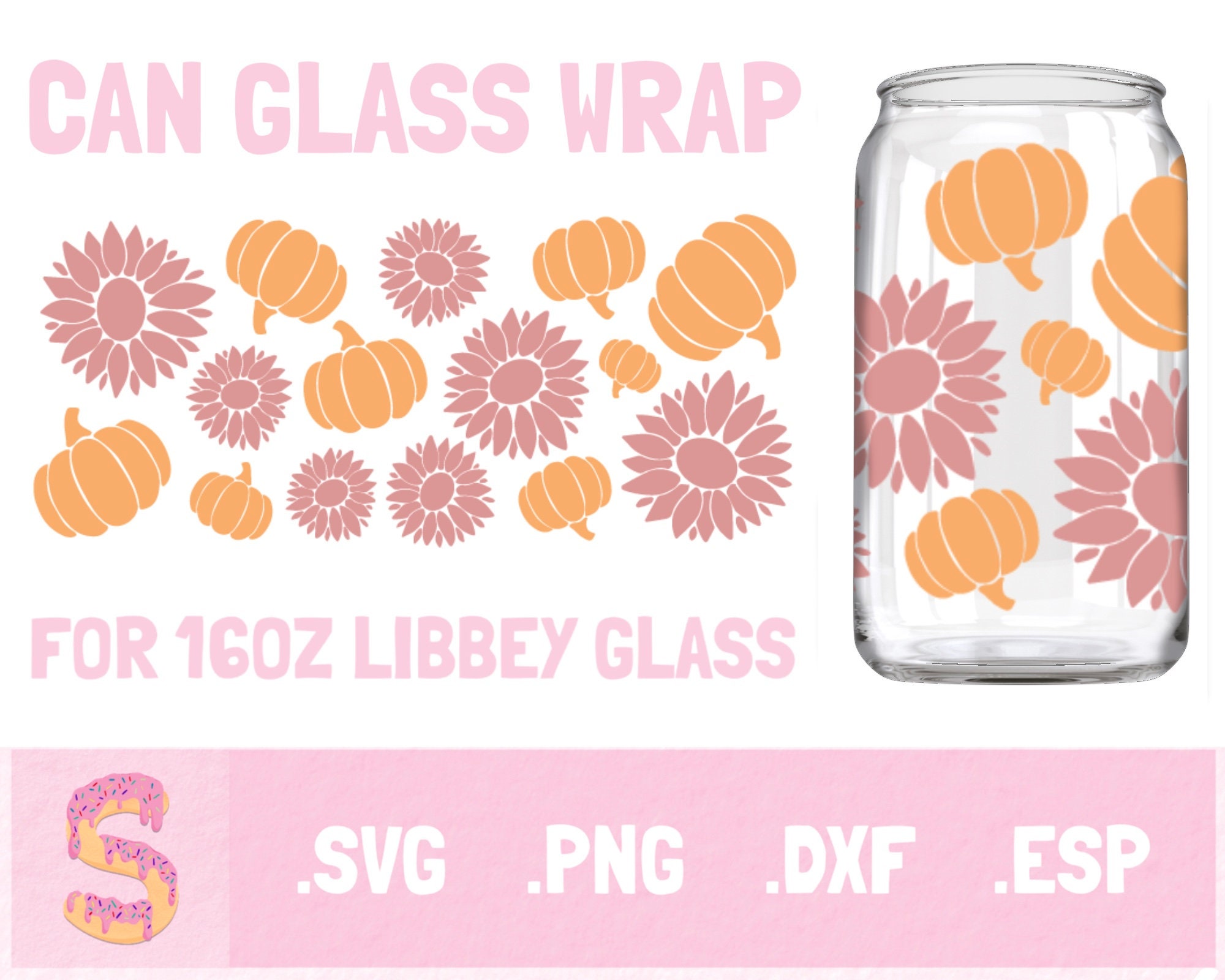 9 Autumn Can Glass Wrap SVG Fall Libbey Svg Pumpkin Svg - Etsy
