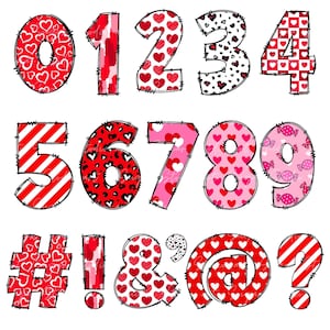 Valentine Doodle Letters V2, Valentines Alphabet PNG, Valentines Day ...