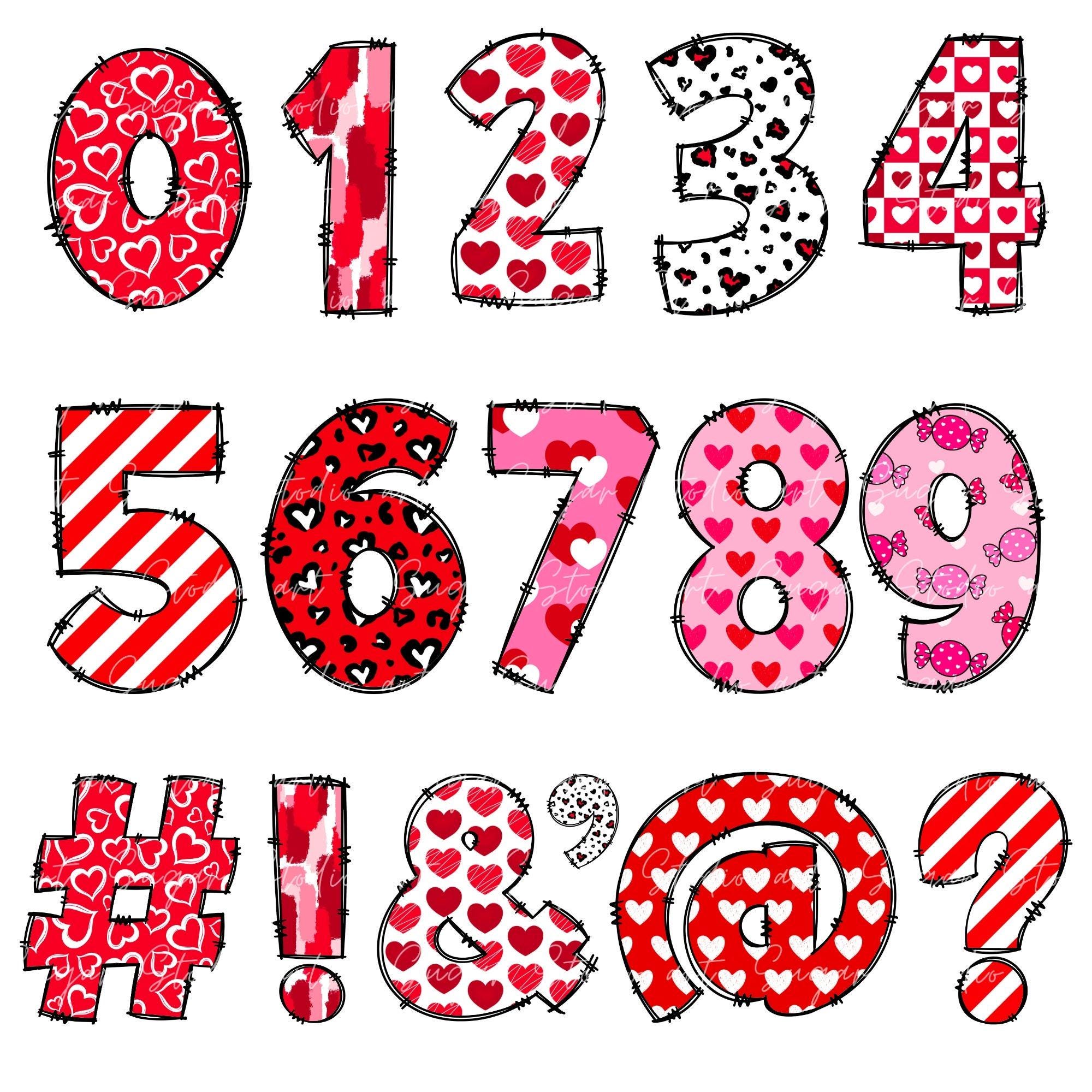Valentine Doodle Letters V2, Valentines Alphabet PNG, Valentines Day ...