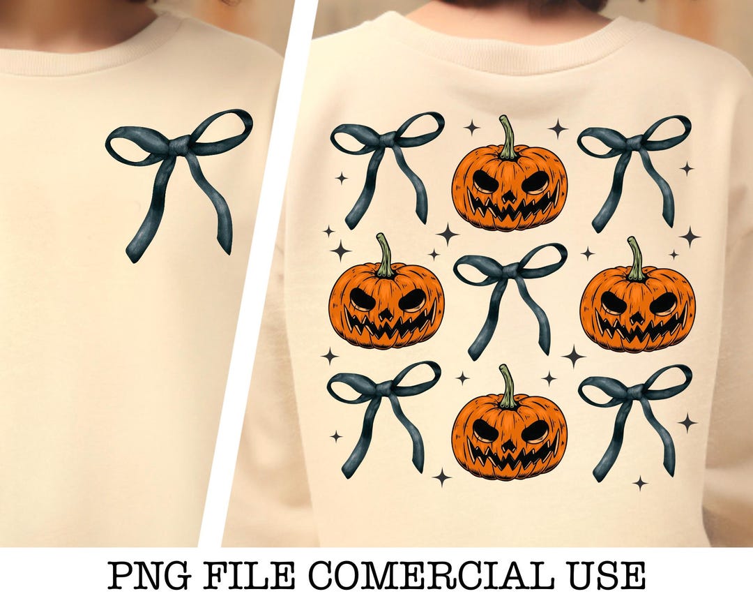 Retro Halloween Coquette Bow PNG, Coquette Bow Halloween Png, Halloween ...