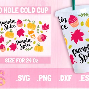 Autumn No Hole SVG, Fall Cup Wrap Svg, No Hole Venti Cold Cups Wrap for ...