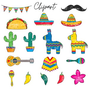 Fiesta Doodle Alphabet Bundle, Fiesta PNG Letters, Numbers ...
