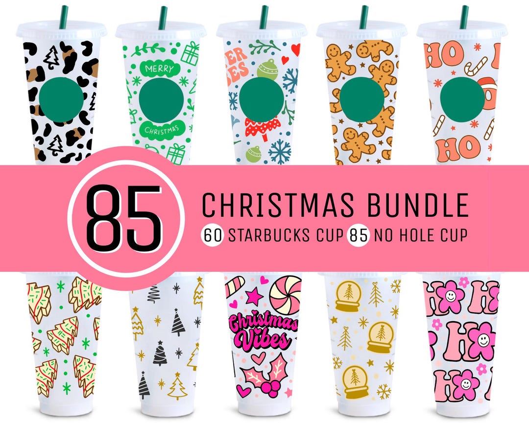 Pack85 Christmas No Hole/with Hole Full Wrap Svg, Christmas Svg, Full ...