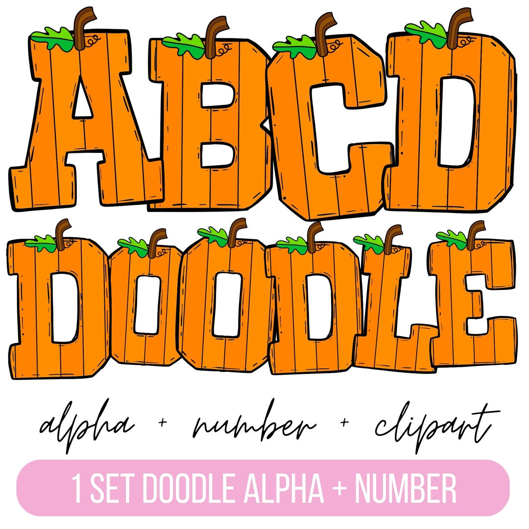 Pumpkin Alphabet Letters PNG Bundle, Pumpkin Clipart Png, Pumpkin ...