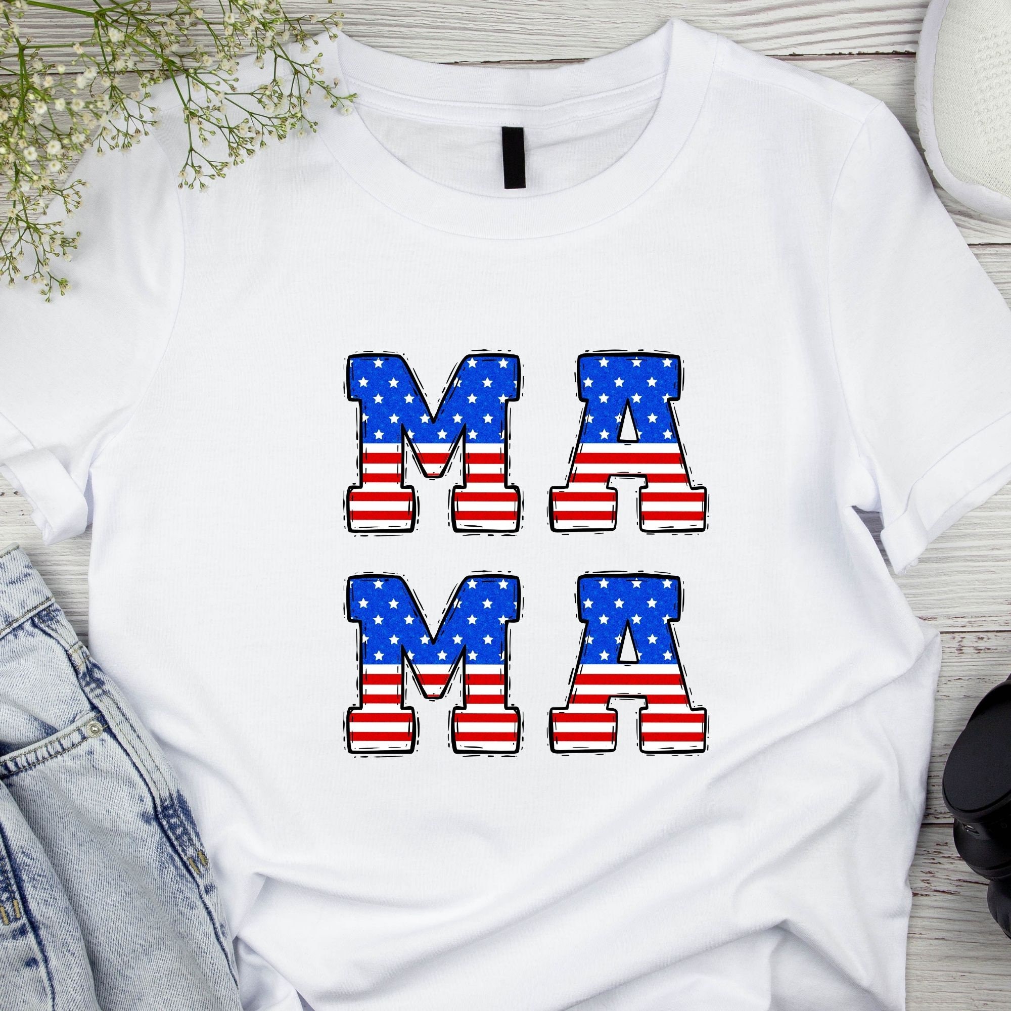 American Flag Patriotic Doodle Letter PNG, Add Your Name, CANVA ...