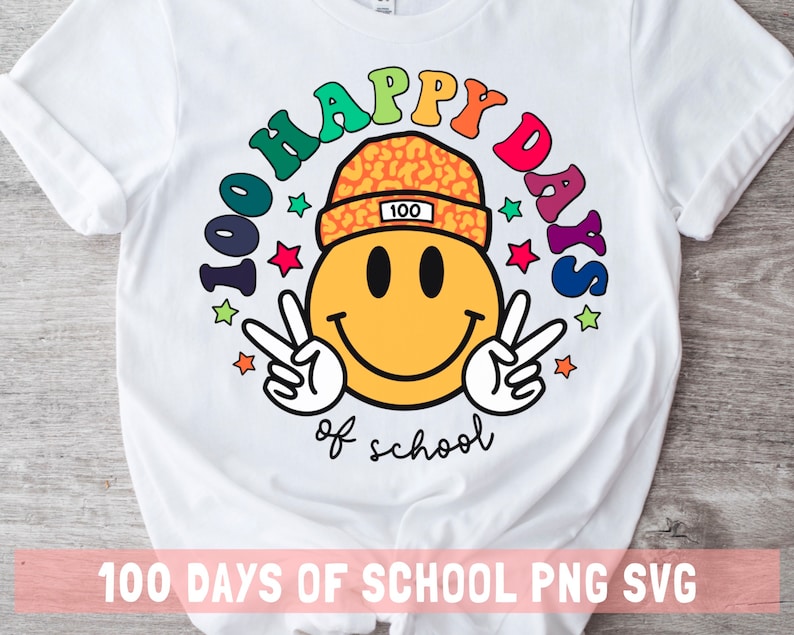 100 Days of School Svg, 100 Happy Days of School Svg, 100 Days Svg ...