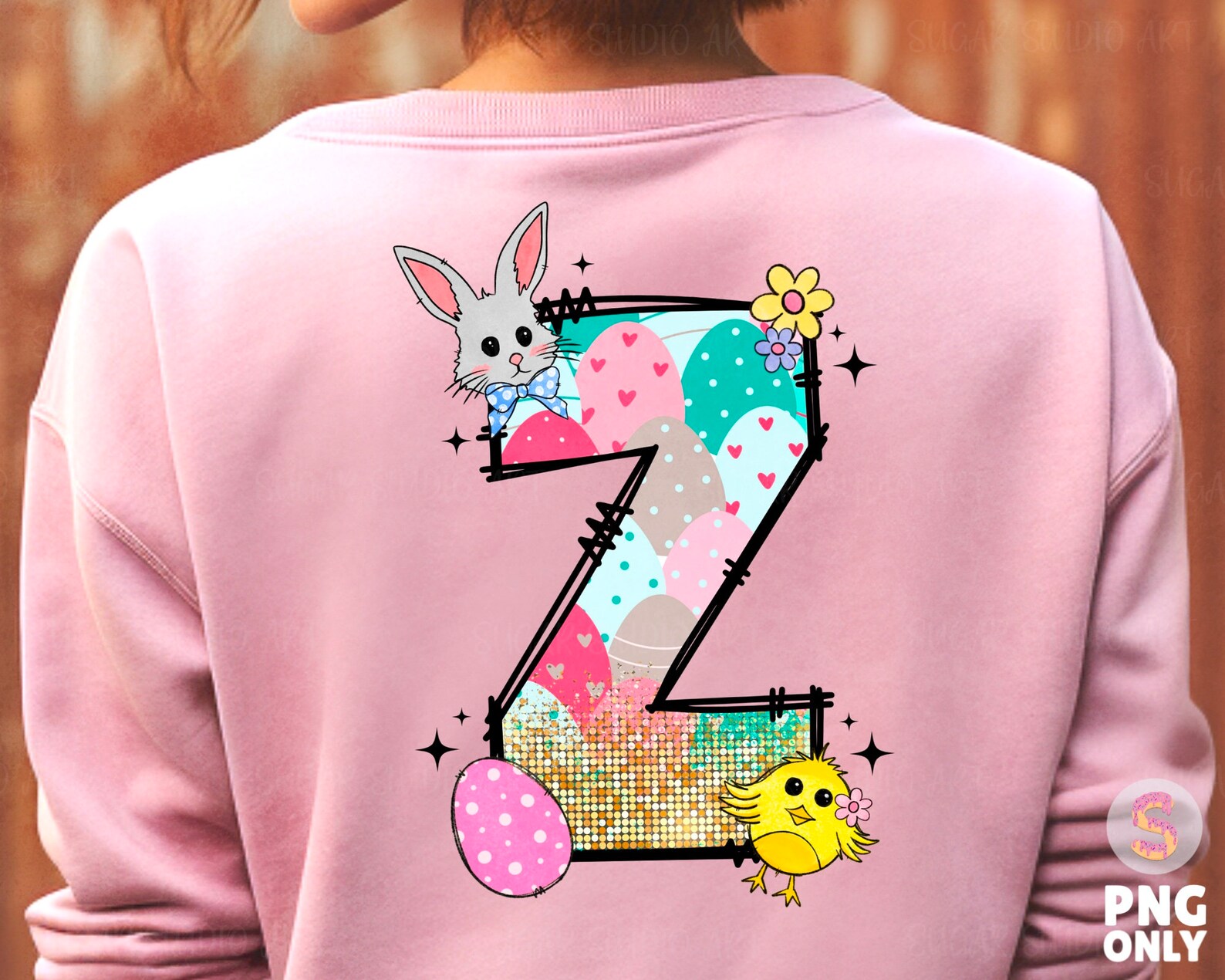 EDITABLE Easter Day Spring Floral Bunny Easter Eggs Doodle Letter ...