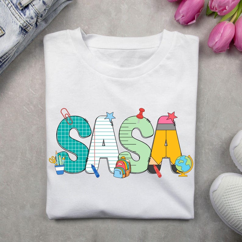 Preppy School Teacher Doodle Alphabet Bundle, Teacher PNG Letters ...