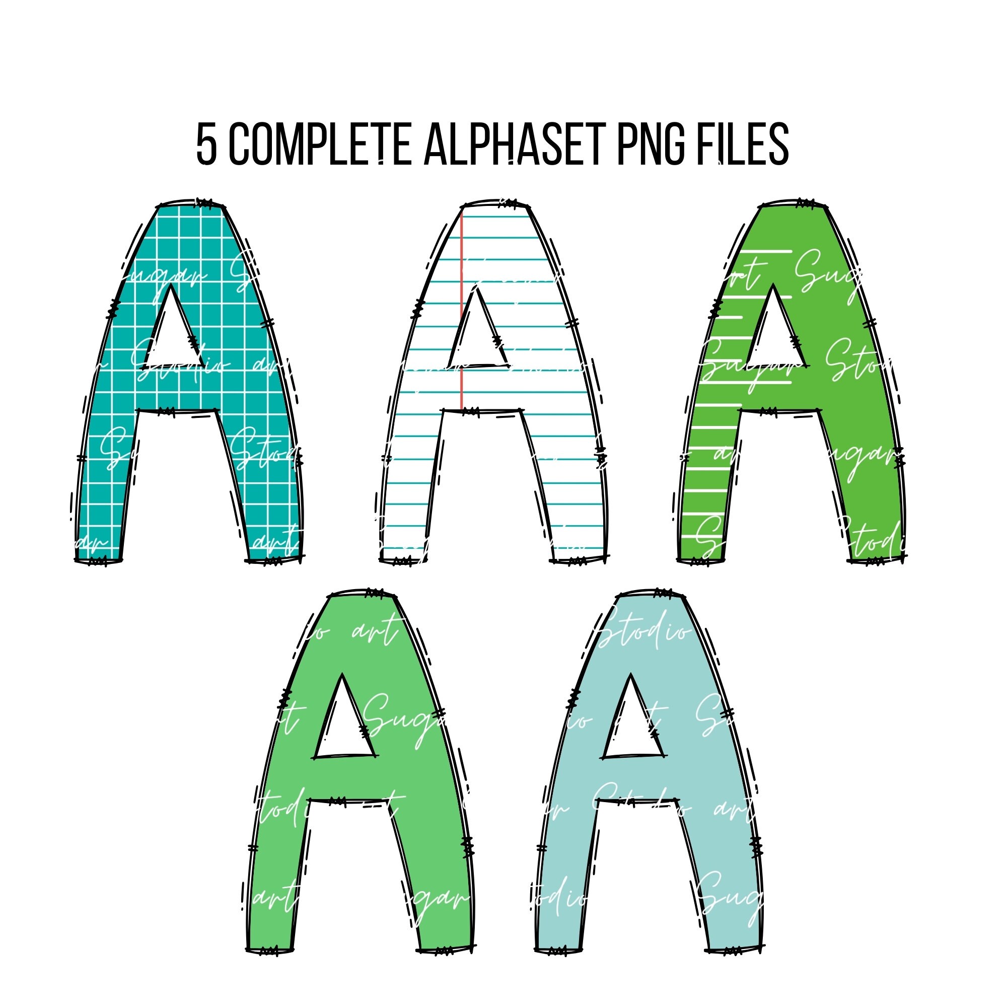 School Teacher Doodle Alphabet Bundle, Teacher PNG Letters, Numbers ...