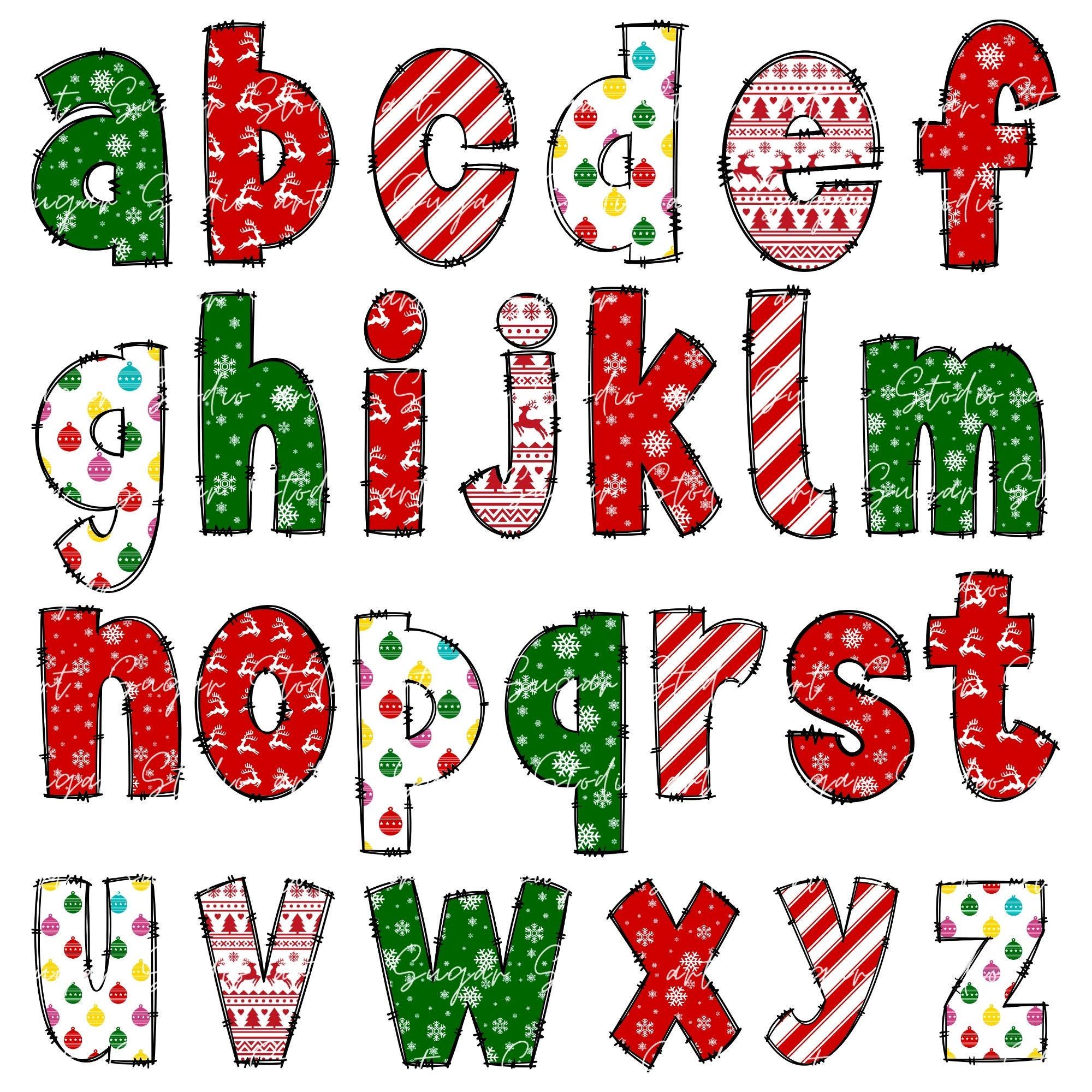 Christmas Alphabet PNG, Merry Christmas Font Png SVG, Christmas Letters ...