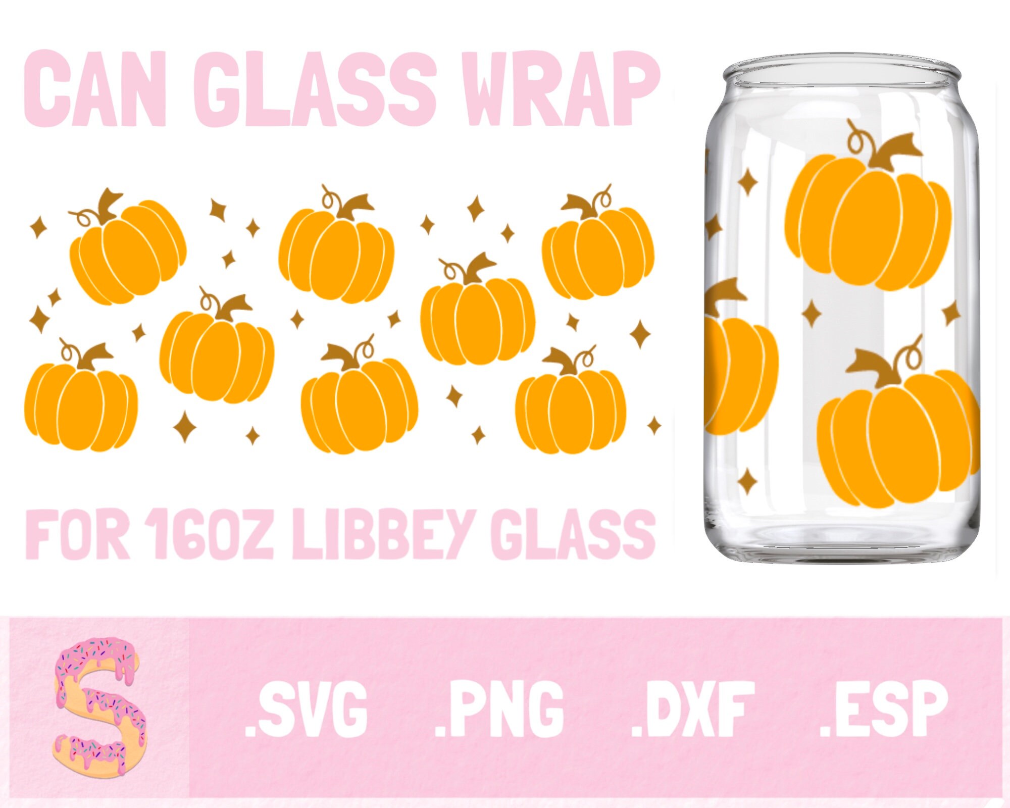 9 Autumn Can Glass Wrap SVG Fall Libbey Svg Pumpkin Svg - Etsy