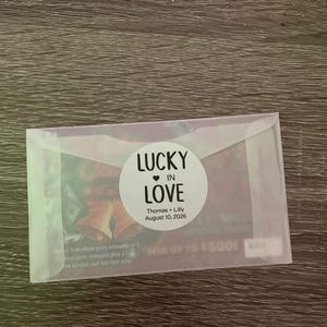 Qty 90 Personalized Wedding Lottery Ticket Favors: Stickers ...