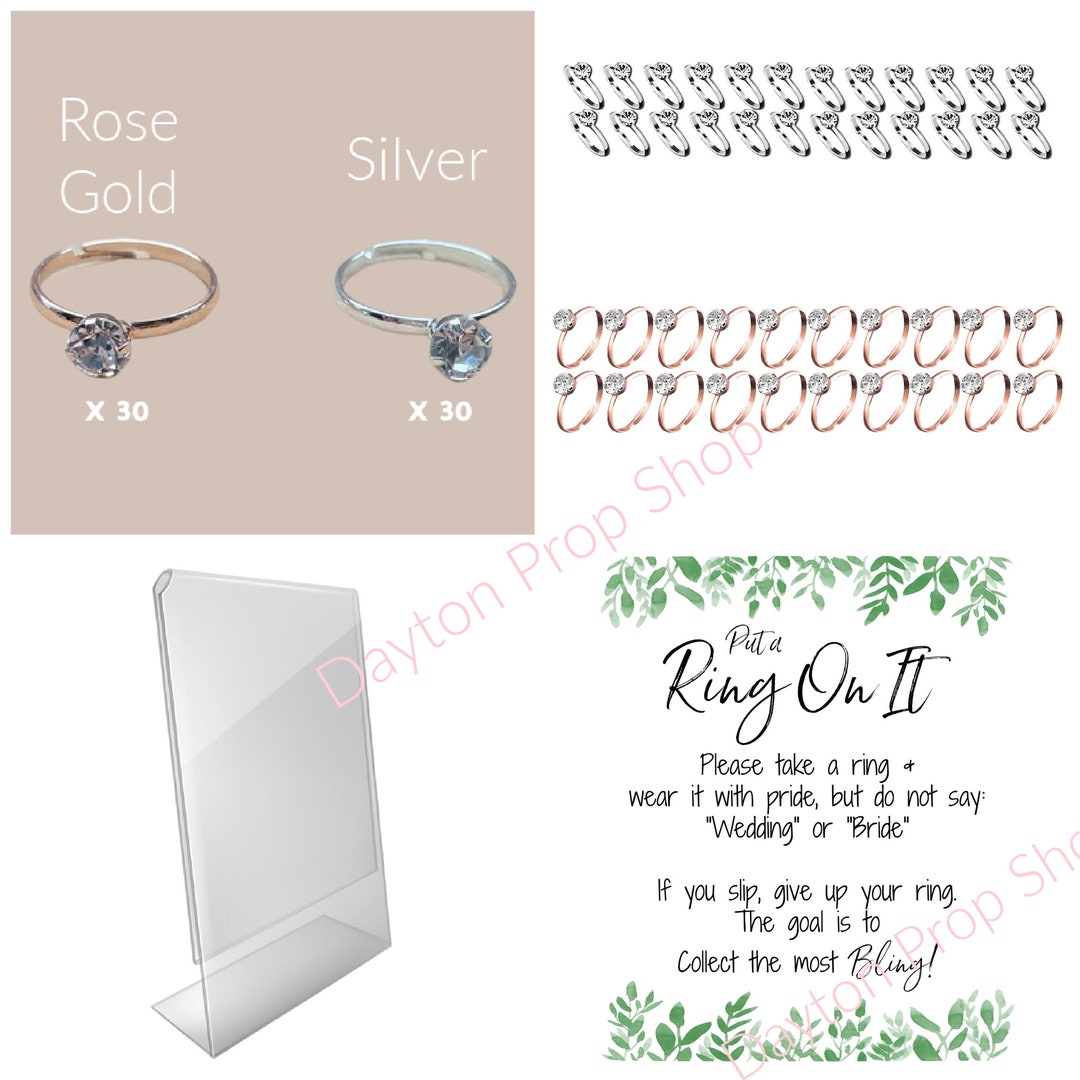 Put a Ring on It Game, Shipped Kit, Wedding Bridal Shower Game W/ 8x10 ...