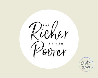 For Richer for Poorer Stickers Lottery Ticket Wedding - Etsy