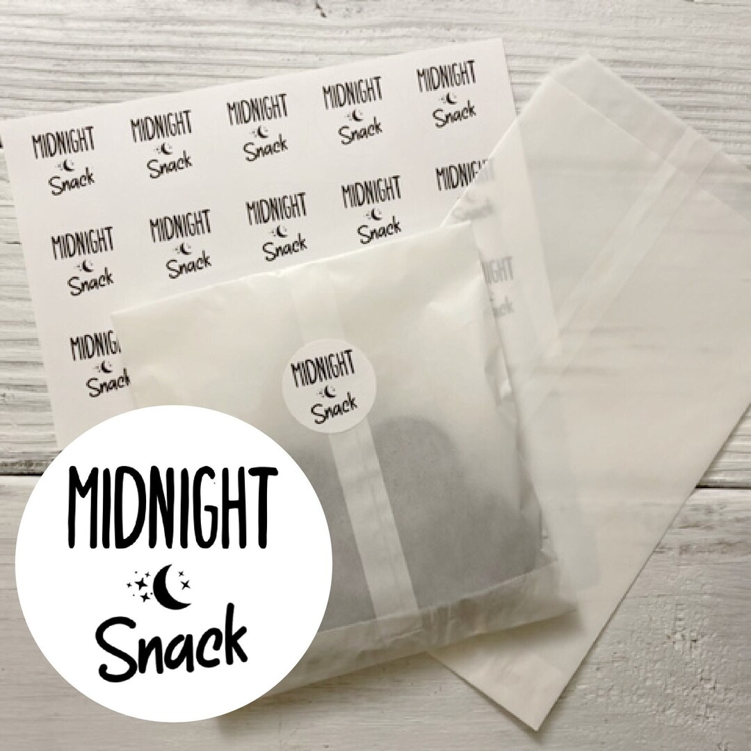 Midnight Snack Reception Stickers Late Night Snack Treat - Etsy