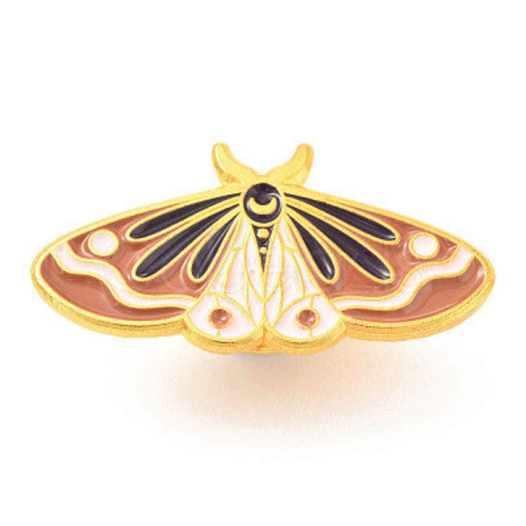 Vintage Style Moth Enamel Pin, Art Nouveau Insect Brooch, Aesthetic ...