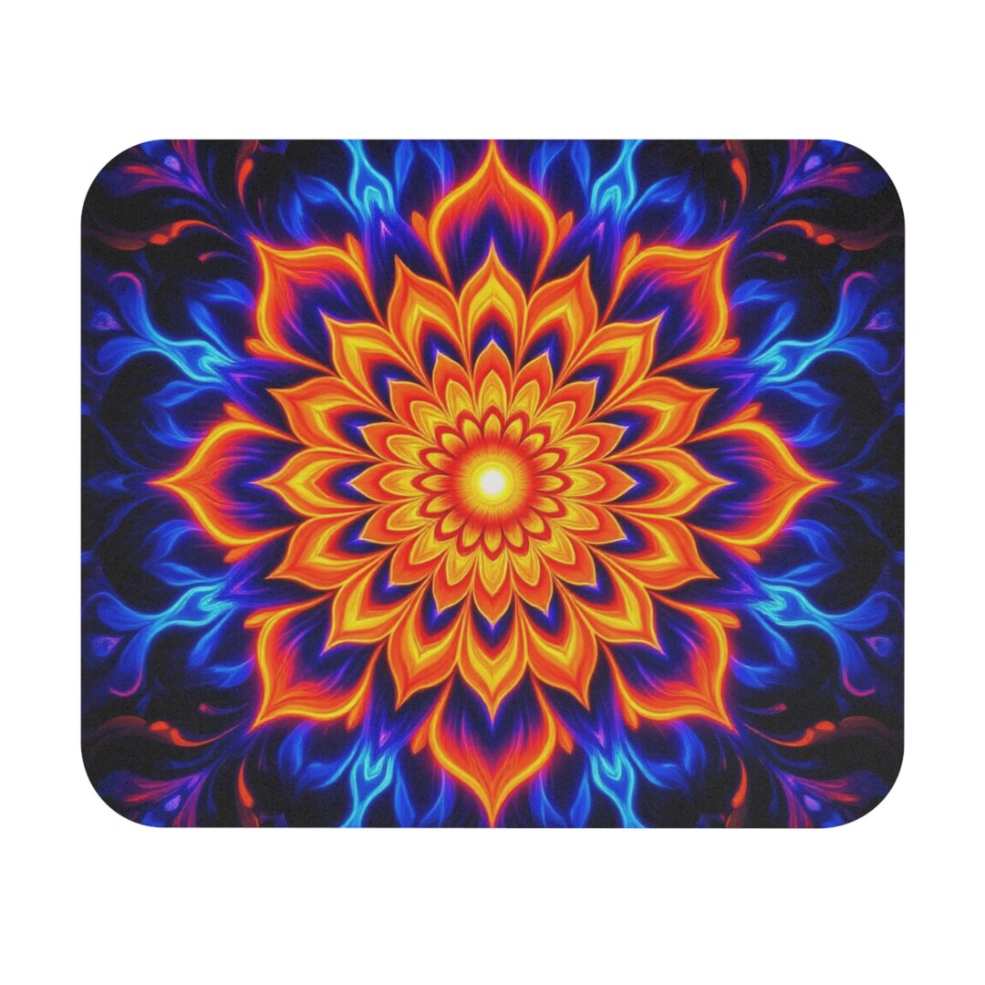 Vibrant Mandala Mouse Pad, Colorful Desk Accessory, Office Decor, Gamer ...