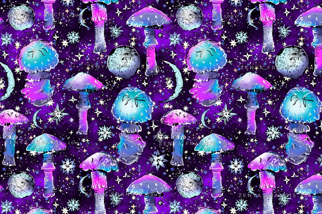 Neon Fungi Fabric, Cottons, Linen Mix, Velvet Etc, Charity Hippie ...