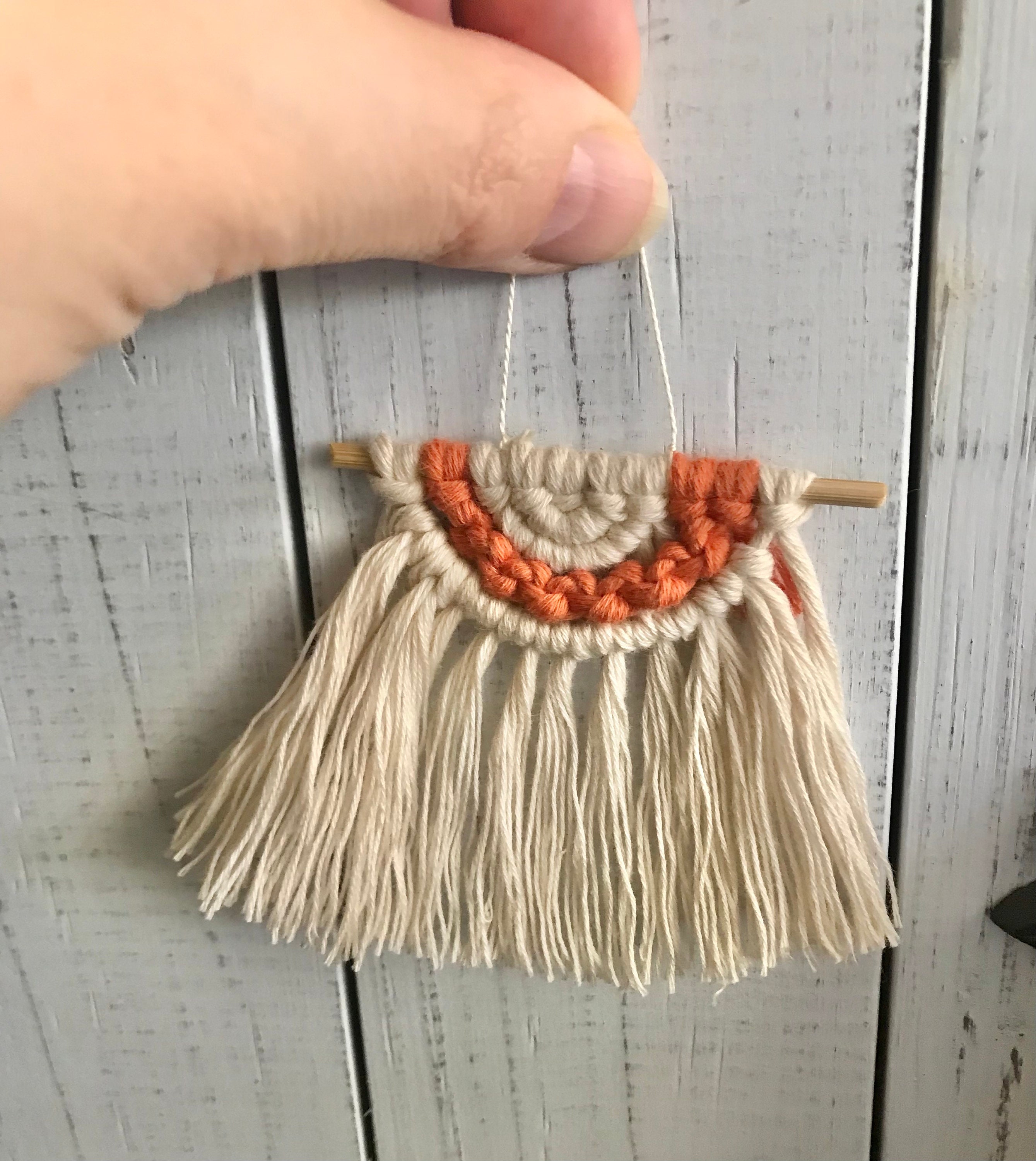 Miniature Two Colors Macrame Wall Hanging • Dollhouse 1:12 Accessories ...