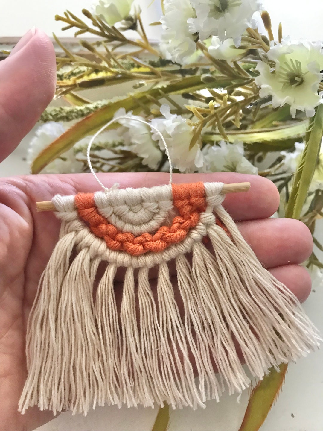 Miniature Two Colors Macrame Wall Hanging • Dollhouse 1:12 Accessories ...