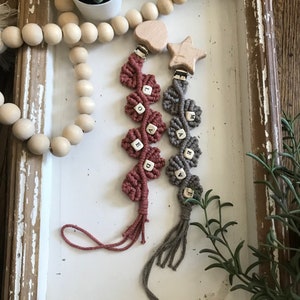 Personalized Baby Pacifier ~ Customized Macrame Pacifier Clip • Natural ...