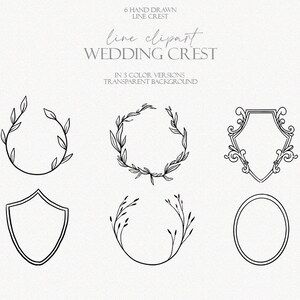 Monogram Wedding Shield Wreath Hand Painted Family Coat of Arms Clip ...