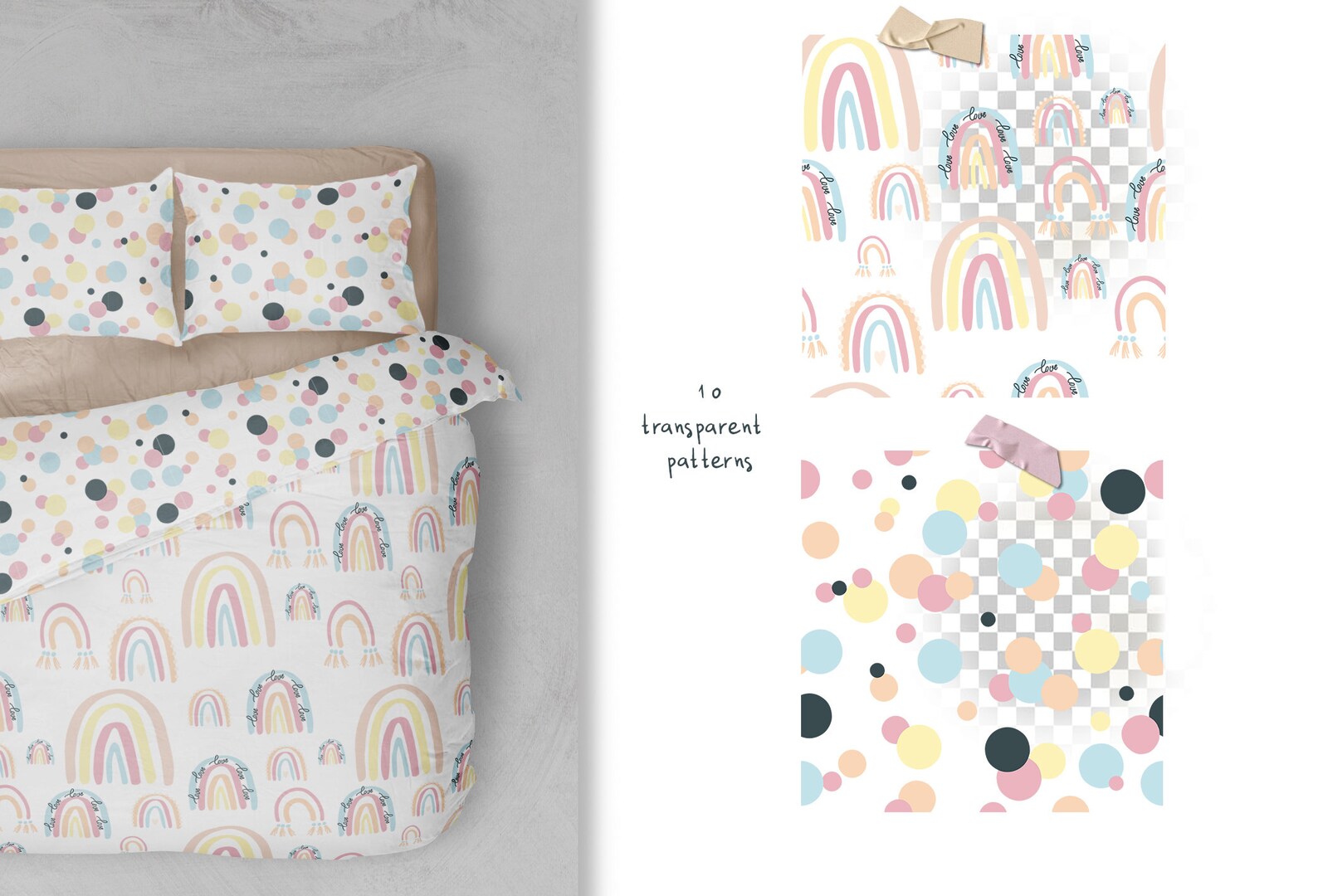 PASTEL RAINBOW Abstract Graphic Set Rainbow Clip Art Boho - Etsy