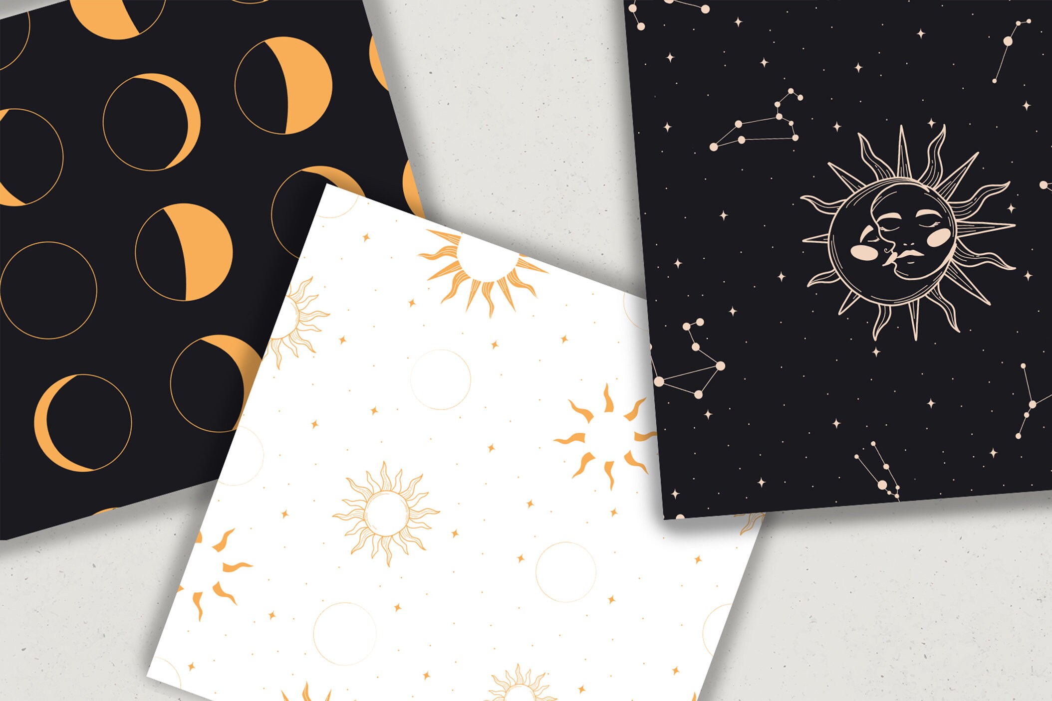 Celestial Symbols Digital Paper Scrapbook Papers Seamless | Etsy