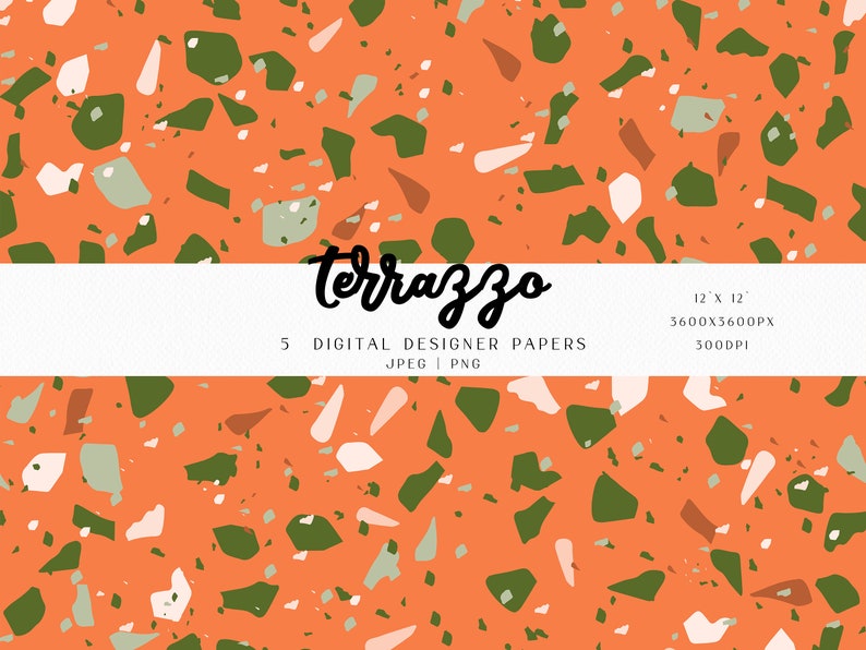 Terrazzo Seamless Digital Paper - Abstract Digital Papers - Terrazzo ...