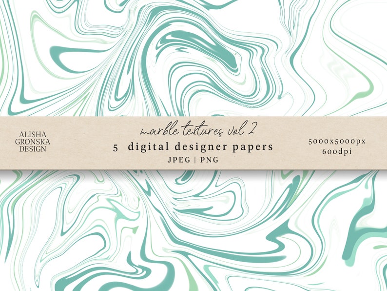 Green Marble Digital Paper - Scrapbook Papers - Digital Background ...