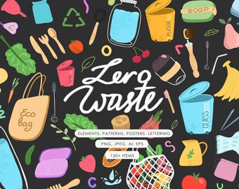 Zero Waste Clipart - Etsy