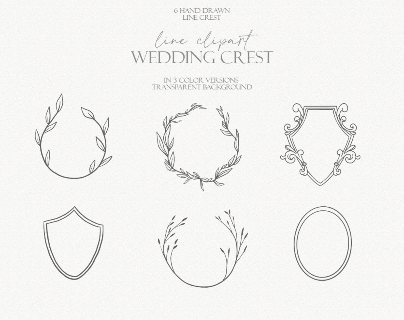 Monogram Wedding Shield Wreath - Hand Painted Family Coat of Arms Clip ...